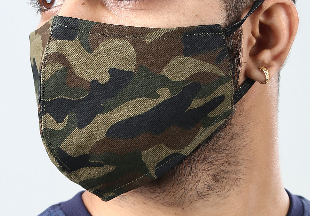 Cotton 2 Layer Mask- Camo-Pack of 4 – WildRoar.in