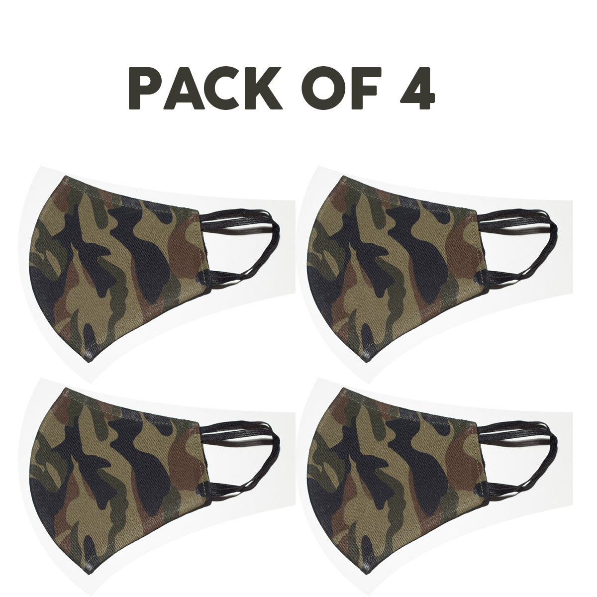 Cotton 2 Layer Mask- Camo-Pack of 4 – WildRoar.in